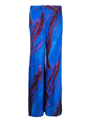 LOUISA BALLOU Louisa Ballou Abstract-Print Wide-Leg Trousers