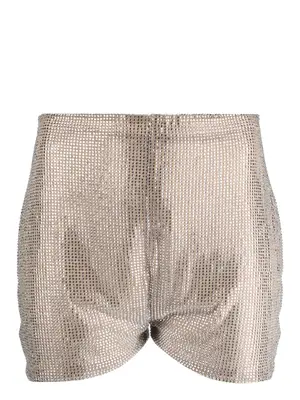 Giuseppe Di Morabito Rhinestone-embellished High-waist Shorts - Silver