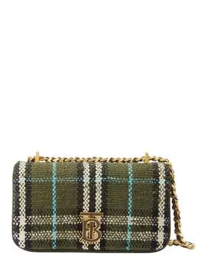 Burberry Mini Lola Checked Crossbody Bag - Green