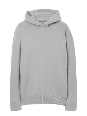 Burberry Ekd Wool-cashmere Hoodie - Grey
