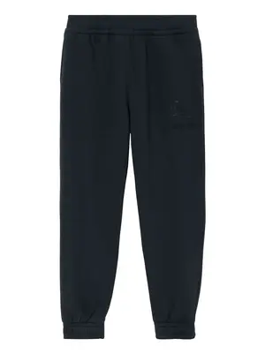 Burberry Ekd-embroidered Cotton Track Pants - Blue