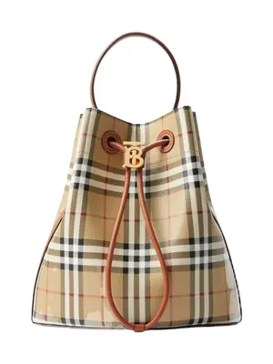Burberry Tb Vintage Check Bucket Bag - Brown