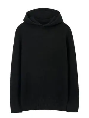 Burberry Ekd Wool-cashmere Hoodie - Black