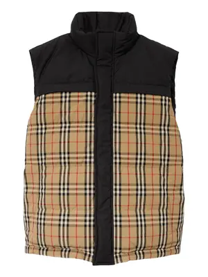 Burberry Burberry Check-Print Padded Gilet Black