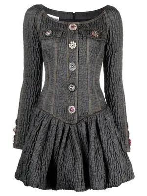 MOSCHINO Crystal-embellished Textured Minidress