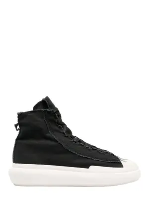 Y3 Nizza Distressed High-top Sneakers - Black
