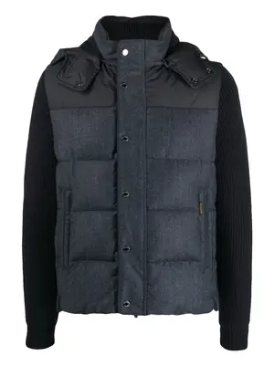 MOORER Detachable-sleeve Padded Jacket - Blue