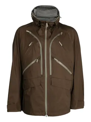WHITE MOUNTAINEERING Zip-up Plaid Hooded Jacket - Brown