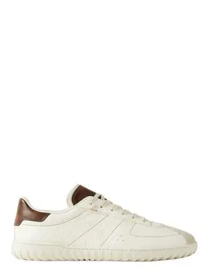 Berluti Suede-trimmed Venezia Leather Sneakers - Neutrals