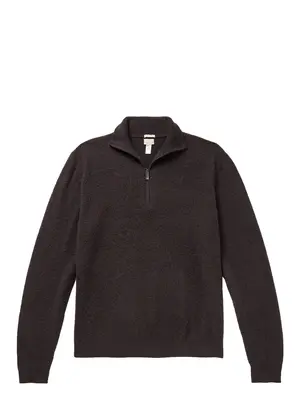 Massimo Alba Massimo Alba Liam Brushed Cashmere Half-Zip Sweater Brown