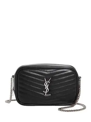 Saint Laurent Lou Crossbody Bag - Black Leather/silver