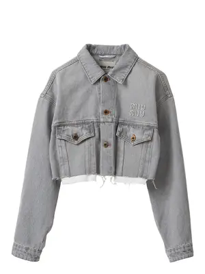 Miu Miu Denim Blouson Jacket - Grey