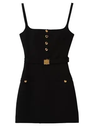 Miu Miu Grain De Poudre Mini-dress - Black