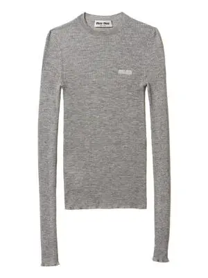 Miu Miu Cashmere And Silk Sweater - Grey