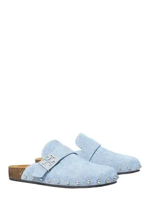Tory Burch Mellow Studded Mule - Blue Cloud / Silver