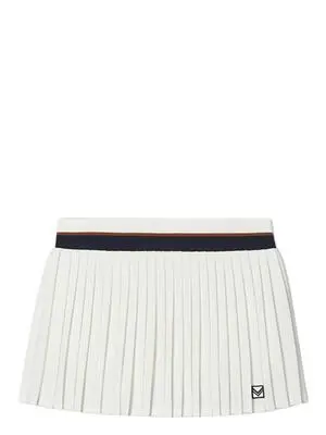 Tory Burch Pleated Mini Tennis Skirt - Snow White/tory Navy