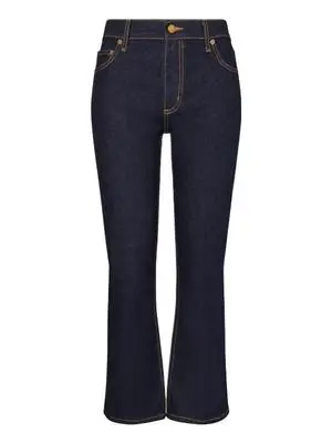 Tory Burch Cropped Flare Jeans Dark Wash