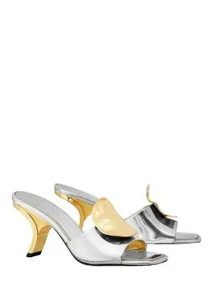 Tory Burch Patos Mismatched Heeled Mule - Argento/gold/gold