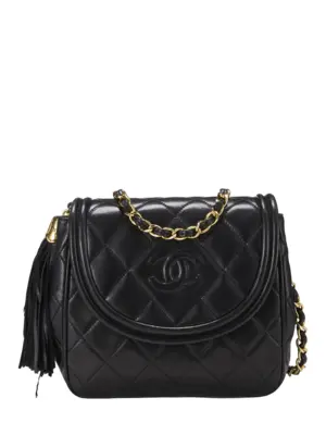 Chanel - Chanel Quilted Lambskin Round Flap Bag