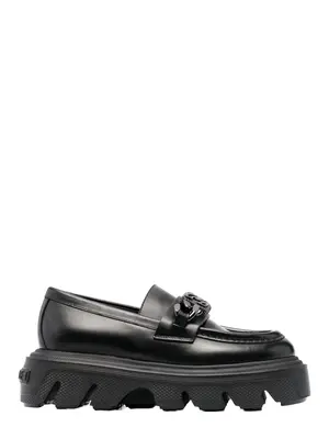 Casadei Leather Loafers - Black