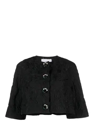 Erdem Textured Cropped Jacket - Black