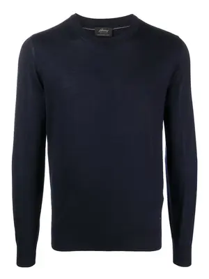 Brioni Fine-knit Cashmere-blend Jumper - Blue
