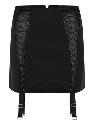 DION LEE Lace-up Mini Skirt - Black