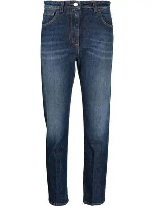 Seventy Straight-leg Cropped Jeans - Blue