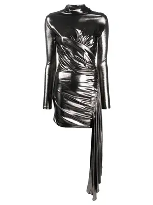 Blumarine Draped Metallic Dress - Grey