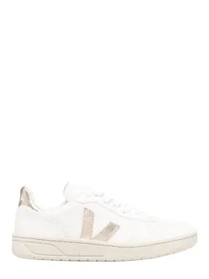 VEJA V-10 Chromefree Leather Sneakers - White