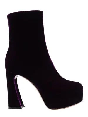 GIANVITO ROSSI 110mm Velvet Platform Boots - Purple