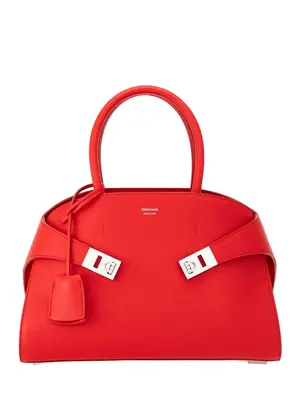 FERRAGAMO Hug Leather Tote - Red