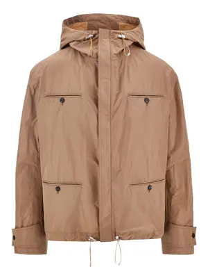 FERRAGAMO Pockets Hooded Jacket - Neutrals