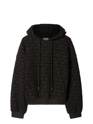 Off-White Logo Bouclé Hoodie - Black