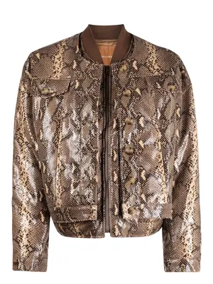 REJINA PYO Rejina Pyo Snakeskin-Print Bomber Jacket