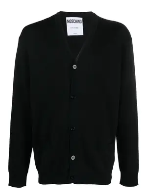 Moschino Button-up Virgin Wool Cardigan - Black