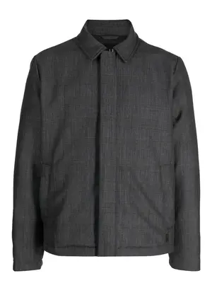 Dunhill Plaid Check Pattern Shirt Jacket - Grey