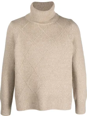 Barbour Roll-neck Knitted Jumper - Neutrals