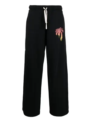 Palm Angels I Love Pa Wide-leg Track Pants - Black