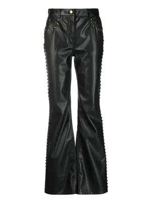 Moschino Stud-detail Mid-rise Trousers - Black