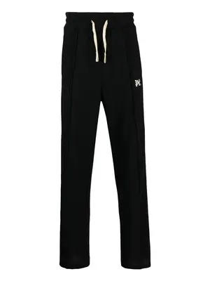 Palm Angels Monogram-embroidered Track Pants - Black