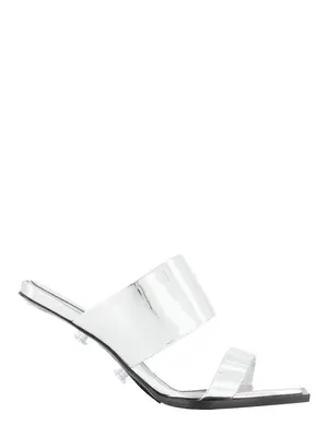 Alexander McQueen Square-toe Wedge Sandals - Silver