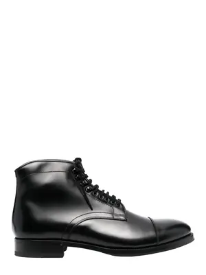 LIDFORT Lace-up Leather Boots - Black
