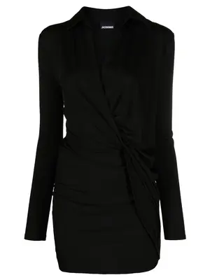 Jacquemus La Robe Bahia Jersey Minidress - Black