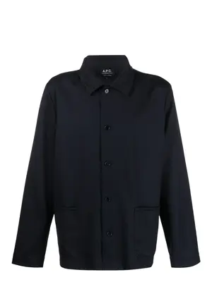 A.p.c. Wool Shirt Jacket - Blue