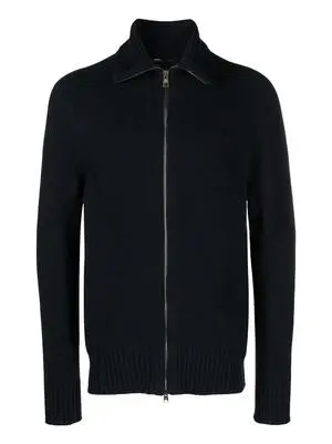 Tagliatore Zip-up Knitted Jumper - Blue