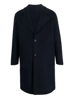 LARDINI Single-breasted Wool-blend Coat - Blue