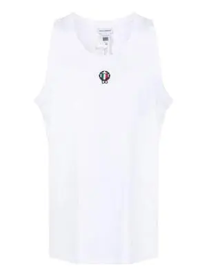 Dolce & Gabbana Logo-embroidered Tank Top - White