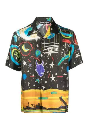 Palm Angels Starry Night Bowling Shirt - Black