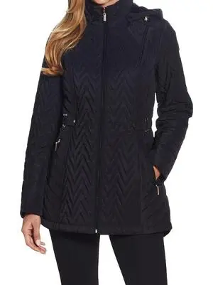Gallery Hooded Quilted Jacket - Black